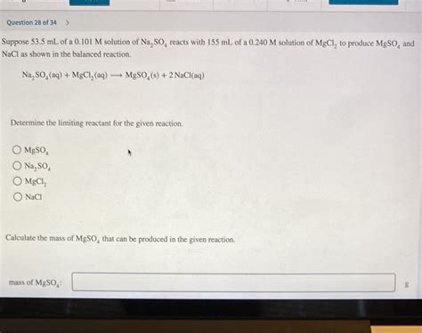 [solved] 1 determine the limiting reactant for the given reaction 2