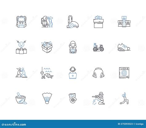 Animated Behavior Line Icons Collection Playful Whimsical Vibrant Energetic Expressive Fun