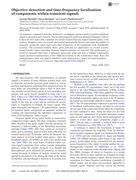pdf objective detection and time frequency localization of components
