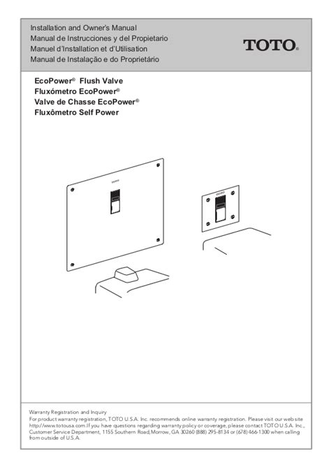 Toto Tet2la31ss Teu2la11ss Installation Manual
