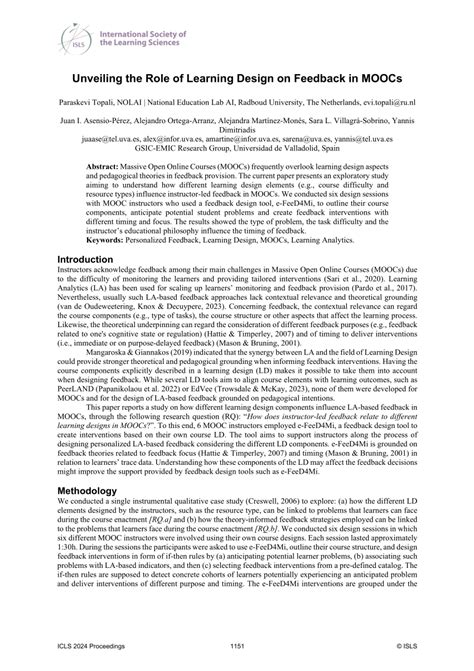 Pdf Unveiling The Role Of Learning Design On Feedback In Moocs