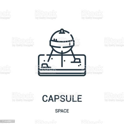 공간 컬렉션에서 캡슐 아이콘 벡터입니다 얇은 라인 캡슐 개요 아이콘 벡터 일러스트 레이 션입니다 0명에 대한 스톡 벡터 아트 및 기타 이미지 Istock