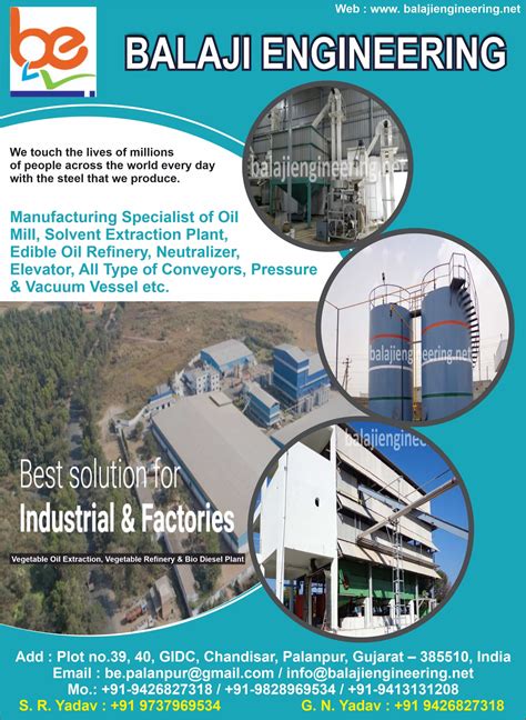 Balaji Engineering Manufacturer Of Solvent Extraction Plant In