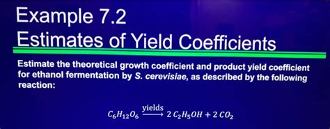 Solved Example 7 2 Estimates Of Yield Coefficients Estimate Chegg Com