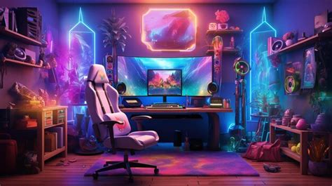 Spacious Gamer Room With Full Luxury Computers Rgb Gear With Wide Screen Soft Chair Generate Ai