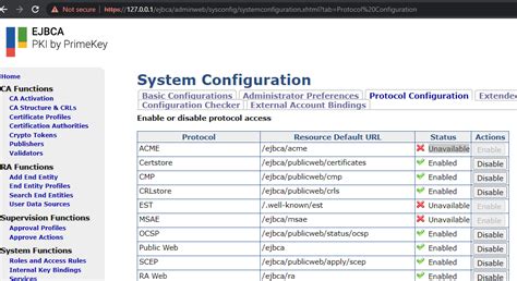 Ejbca Ce Protocol Acme Is Unavailable Issue Keyfactor Ejbca