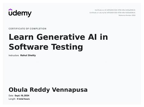 Obula Reddy V On Linkedin Generativeai Softwaretesting Udemy