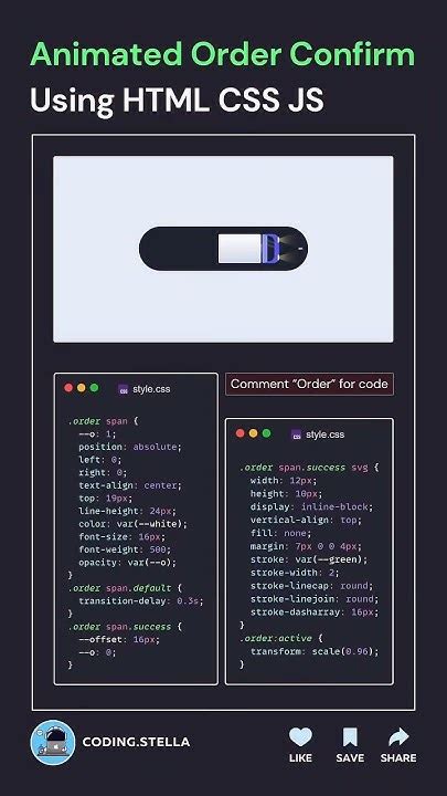 Animated Order Completed Using Html Css Js 😱😱😱😱 Coding