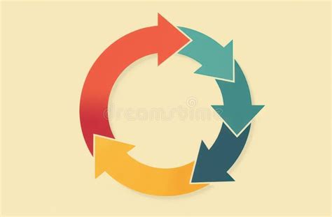 Colorful Arrows Creating A Loop Symbolize Interconnected Design Ideas Stock Illustration