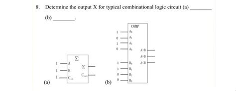 Solved Determine The Output X For Typical Combinational Chegg Com