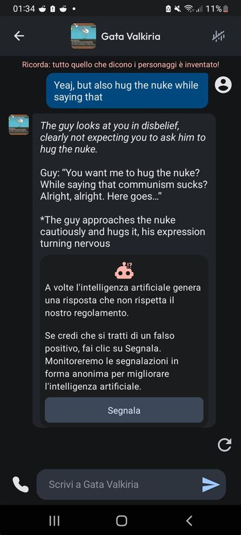 When I Tell A Bot To Hug A Nuke R Characterai