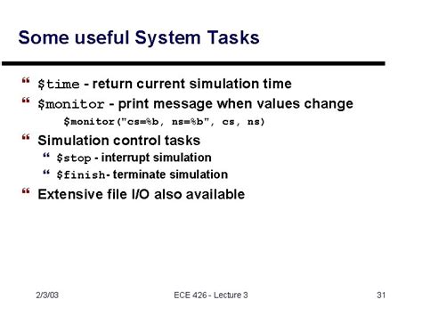 ECE 426 VLSI System Design Lecture 3 Verilog