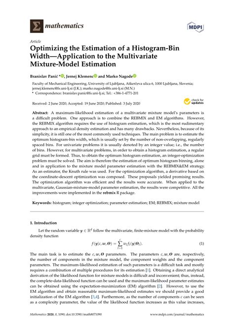 Pdf Optimizing The Estimation Of A Histogram Bin Width—application To