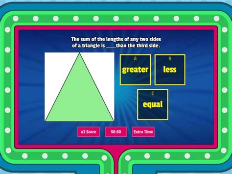 Triangle Inequality Theorem Gameshow Quiz