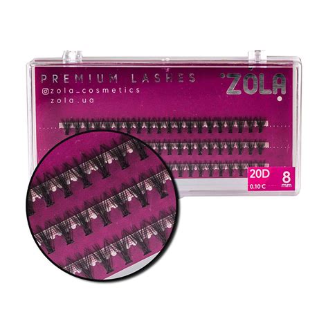 Накладні вії пучкові Zola Premium Lashes 20d C 0 10 8 мм — купити на Eva Ua гіпермаркет краси