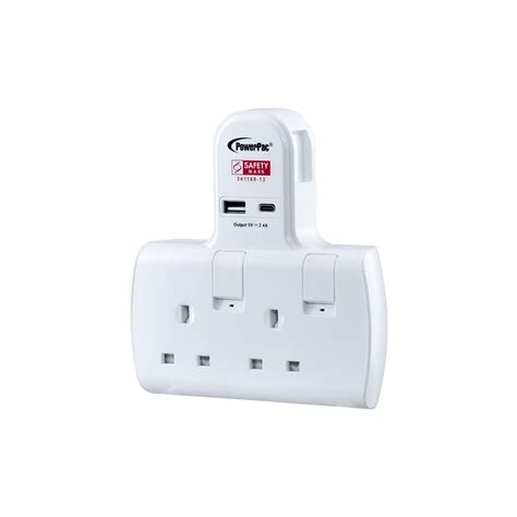 Multi Plug Extension Adapter With 2 Way Adapter Usb A Usb C 2 Way S Powerpacsg