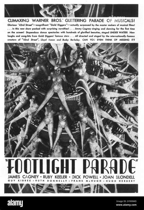 1933 Footlight Parade Film Poster A Musical Directed By Lloyd Bacon