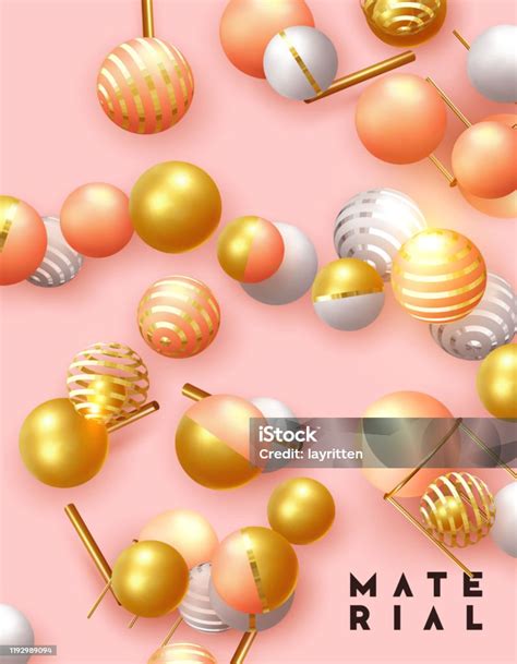 추상 최소한의 배경 개체 3d 모양 금과 은공 볼륨 둥근 구는 흰색과 분홍색 0명에 대한 스톡 벡터 아트 및 기타 이미지 0명 3d 안경 3차원 형태 Istock