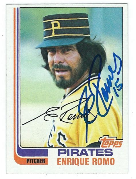 Autographed Enrique Romo 1982 Topps Card Main Line Autographs