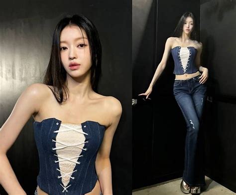 인`스타`그램 세상 오마이걸 유아 일본이 들썩 ‘한 줌허리 직각어깨 놀라운 비율 뽐낸 청청패션 Zum 뉴스