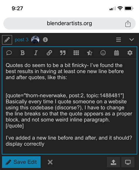 Comment Quote Weirdness Blender Artists Website Support Blender Artists Community