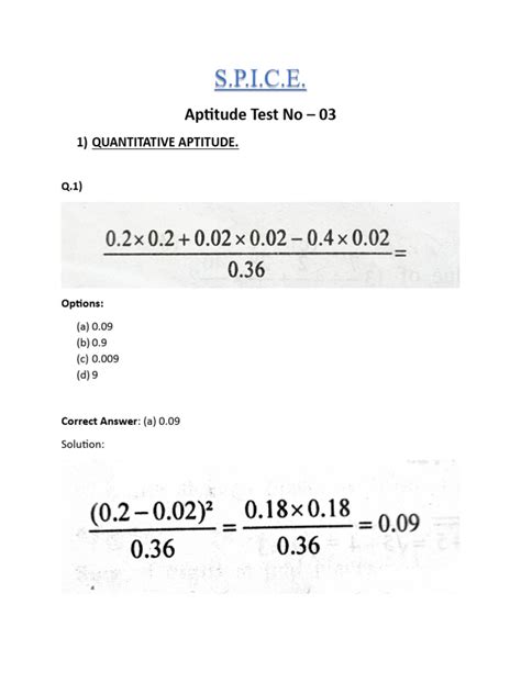 Aptitude Test 3 Quants Pdf
