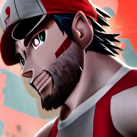 Side Close Up Portrait Of Ash Ketchum Detailed Face Large Muscl Arthub Ai