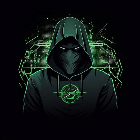 Premium Photo Logo With A Hooded Hacker