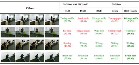 Qualitative Evaluation Of M Mixer Network On Ntu Rgbd 60 28 Download Scientific Diagram