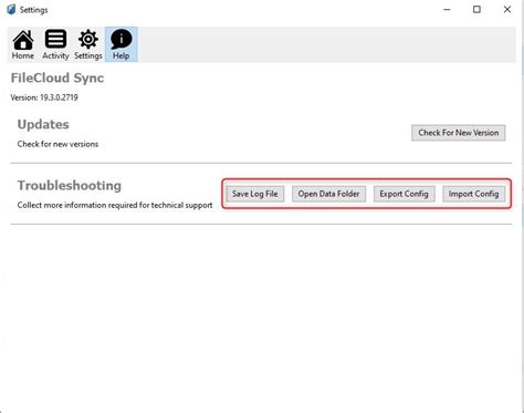 X201 Sync Logs Navbar Test Filecloud Support