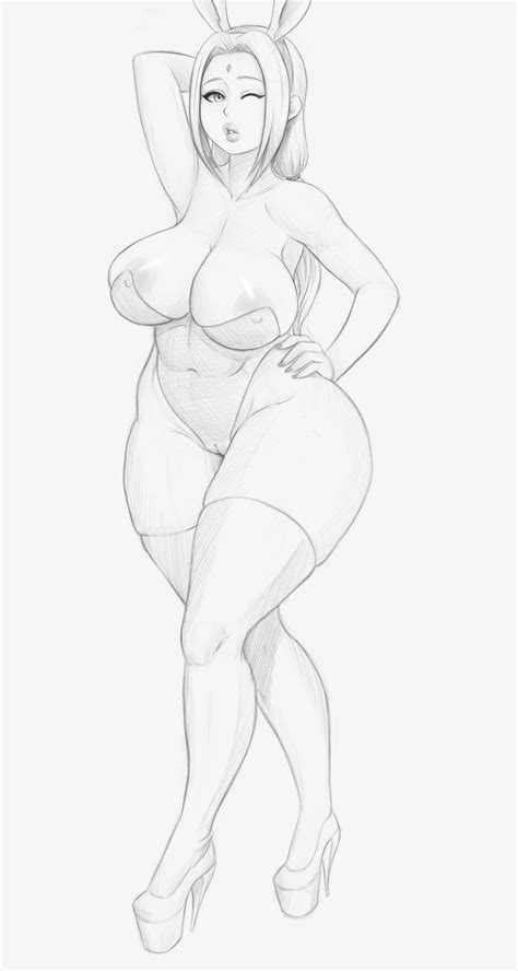 Rule 34 2020 Abyssdagon Bunny Girl Bunnysuit Busty Heels High Heels Large Breasts Monochrome