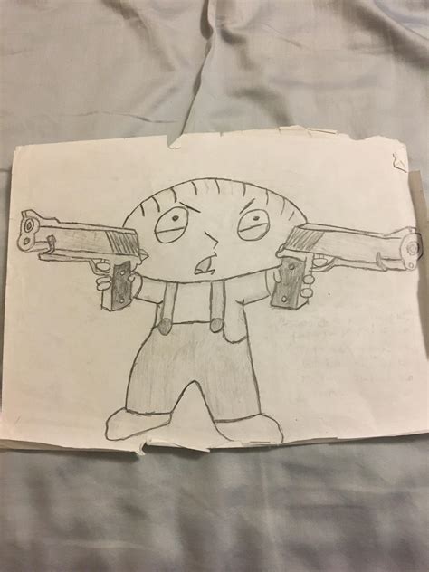 How To Draw Stewie Griffin With A Gun