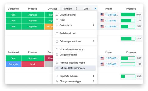 the date column support