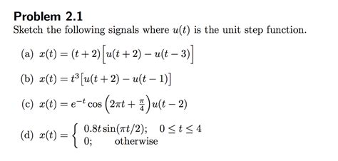 Solved Sketch The Following Signals Where Ut Is The Uni