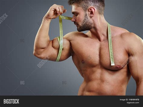 Bodybuilder Measuring Image Photo Free Trial Bigstock