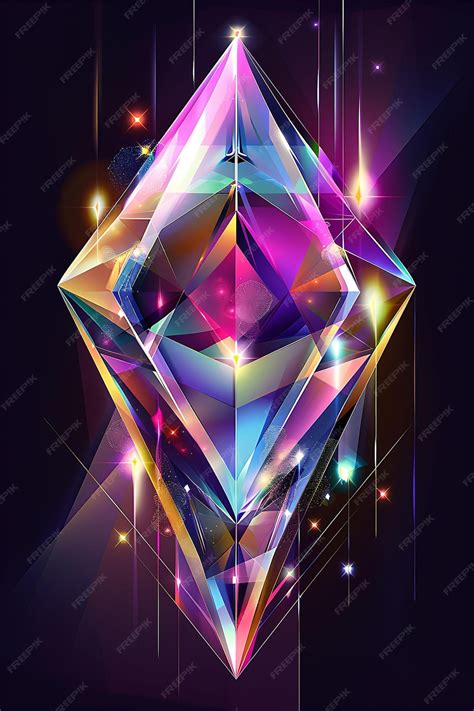 Premium Photo Neon Shimmering Geometric Diamonds Intersecting And Refracting Wi Y2k Collage