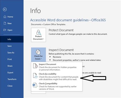 Accessible Word Documents Accessible Document Guides Office 365 Digital Accessibility