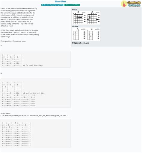 Chord Slow Glass Tab Song Lyric Sheet Guitar Ukulele Chordsvip