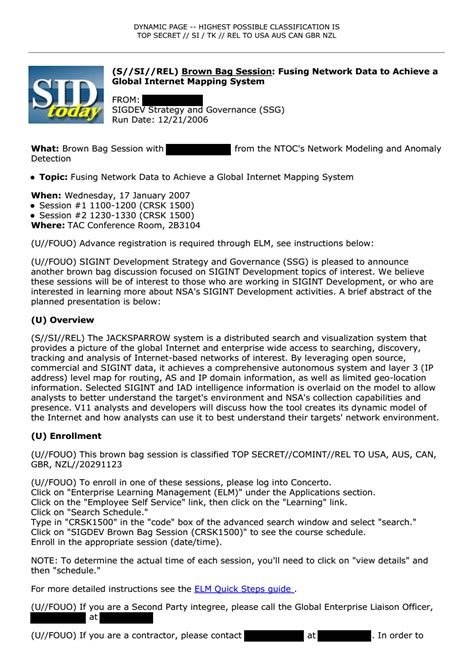 Brown Bag Session Fusing Network Data To Achieve A Global Internet