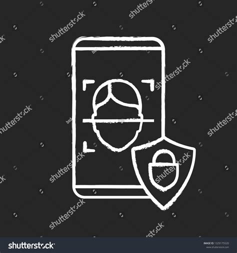 Banking App Facial Recognition Chalk Icon Stock Vector Royalty Free 1329175520
