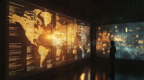 Digital Display Of Economic And Political Trends Worldwide Stock