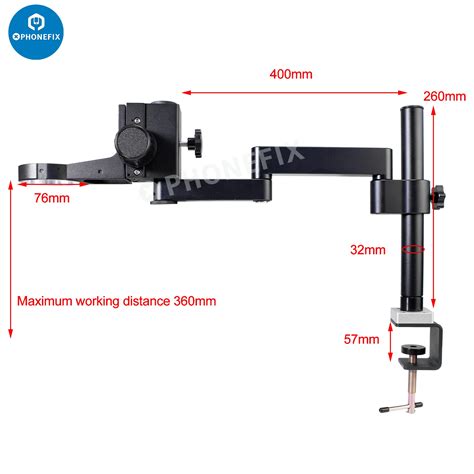 Articulating Arm Clamp Microscope Bracket 76 50mm Focusing Holder