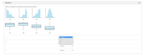 solved u question 4 1 pts match each histogram to the