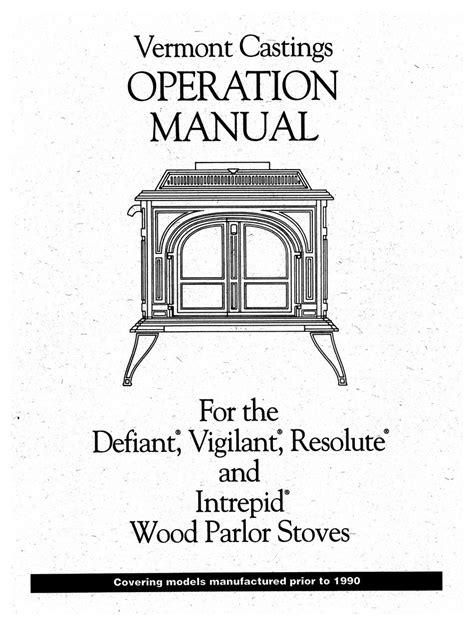Vermont Castings Defiant Operation Manual Specifications Timberline
