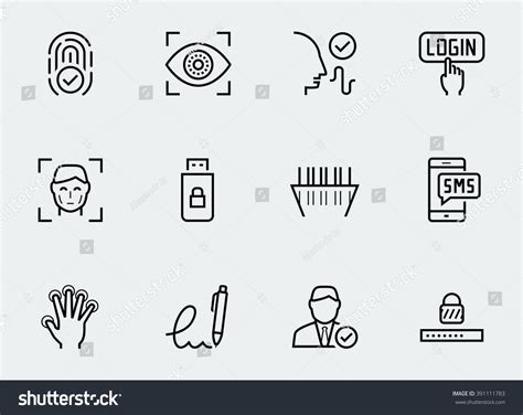 Secure Identity Verification Systems Icon Set Stock Vector Royalty Free 391111783