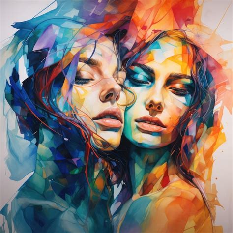 Premium Ai Image A Painting Of Two Women