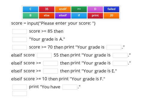 Pseudocode Grades Complete The Sentence