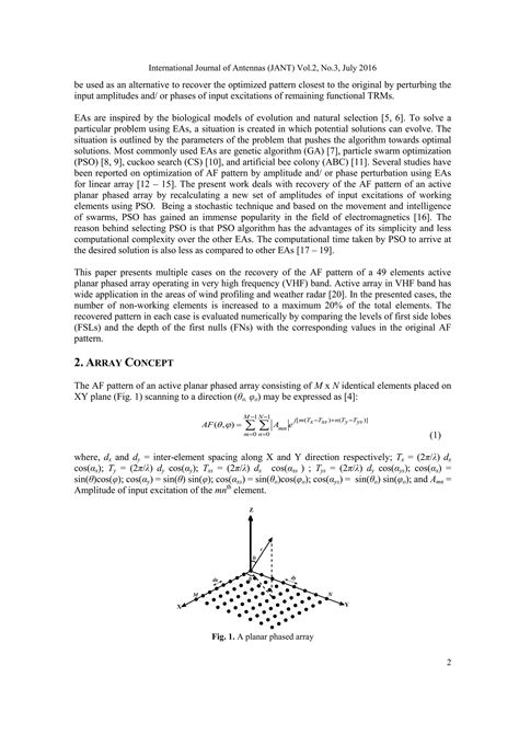 Array Factor Optimization Of An Active Planar Phased Array Using