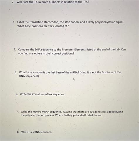 Solved Use The Following Genomic DNA Sequence To Answer The Chegg