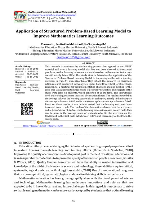 Pdf Application Of Structured Problem Based Learning Model To Improve